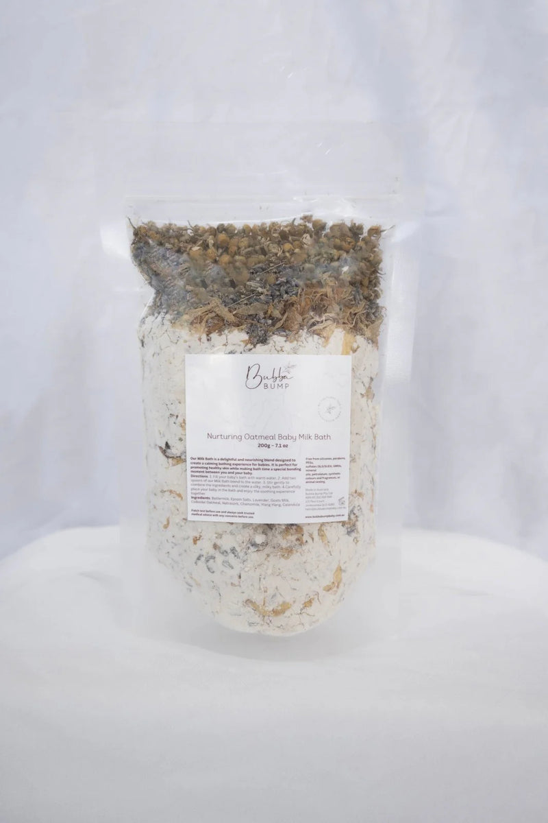 Bubba Bump Nurturing Oatmeal Baby Milk Bath 200g – Raspberry Lane Boutique